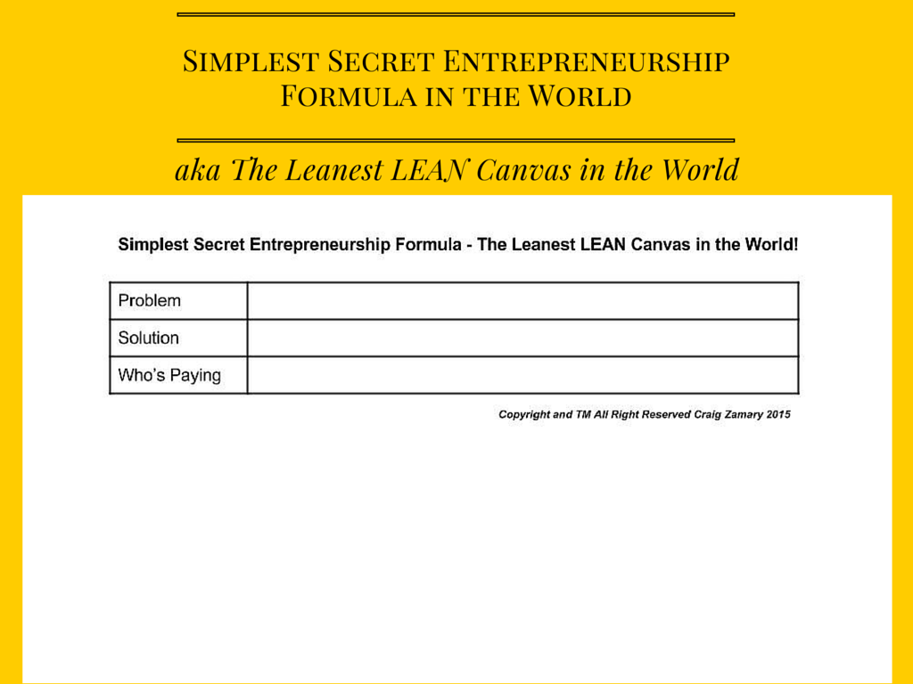 Simplest Secret Entrepreneurship Formula in the World: The Leanest LEAN ...
