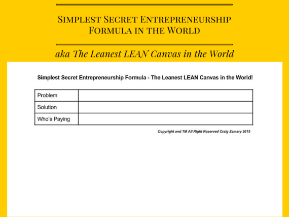 Simplest Secret Entrepreneurship Formula in the World: The Leanest LEAN ...